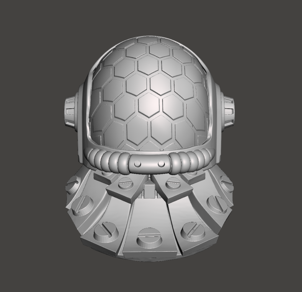 Domed bearded space helmet – 3D custom parts